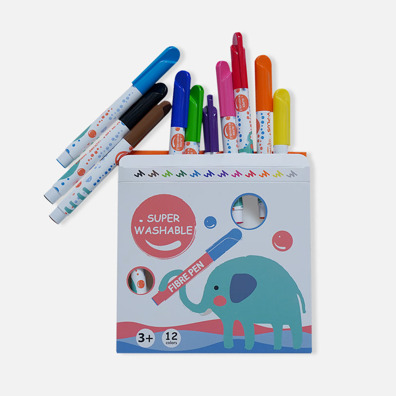 Washable pen | Elephant Super Washable Jumbo Pen 12 Pcs – Elmate Stationery
